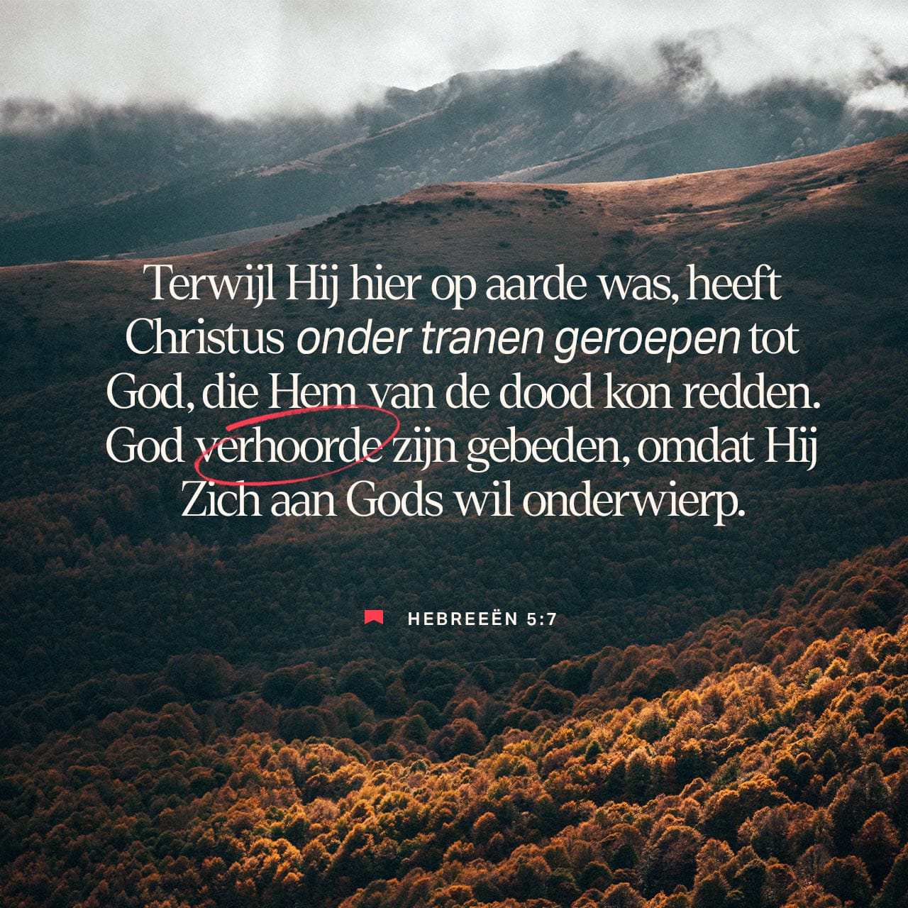Hebreeën 5:7 Toen Hij met het vlees bekleed was, offerde Hij gebeden en ...