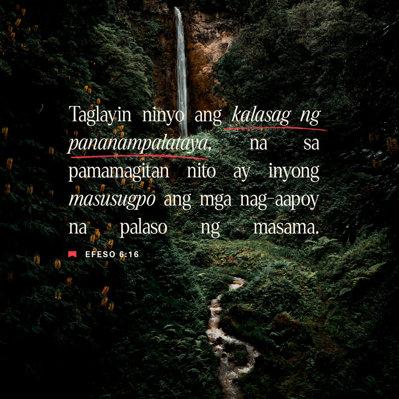 Mga Taga-Efeso 6:16 Lagi ninyong gawing panangga ang pananampalataya, na siyang papatay sa lahat ...
