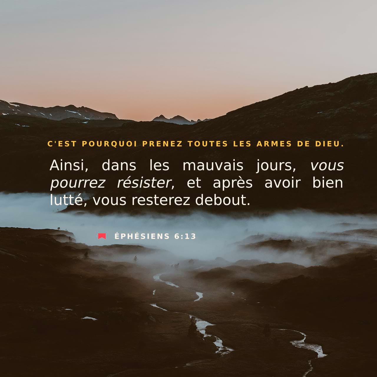 Ephésiens 6:13 C’est pourquoi, endossez l’armure que Dieu donne afin de ...