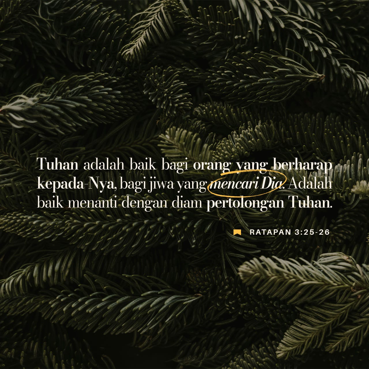 Ratapan 3:26 (TB) - Adalah baik menanti dengan diam per | YouVersion