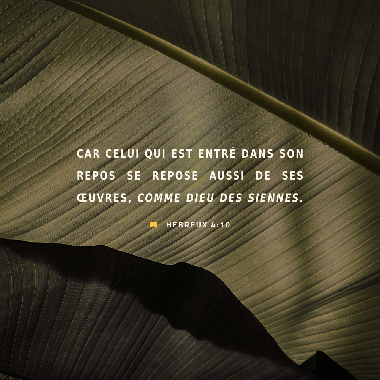 Hébreux 4:10 Car celui qui entre dans le repos de Dieu se repose de ses ...