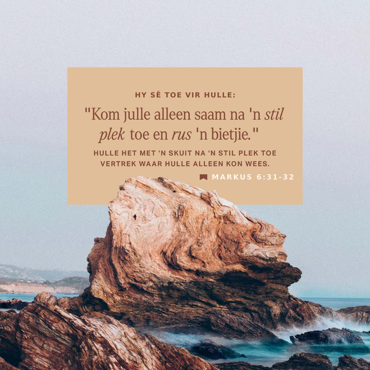 MARKUS 6:31, 32 Daar was baie mense wat gedurig gekom en gegaan het ...