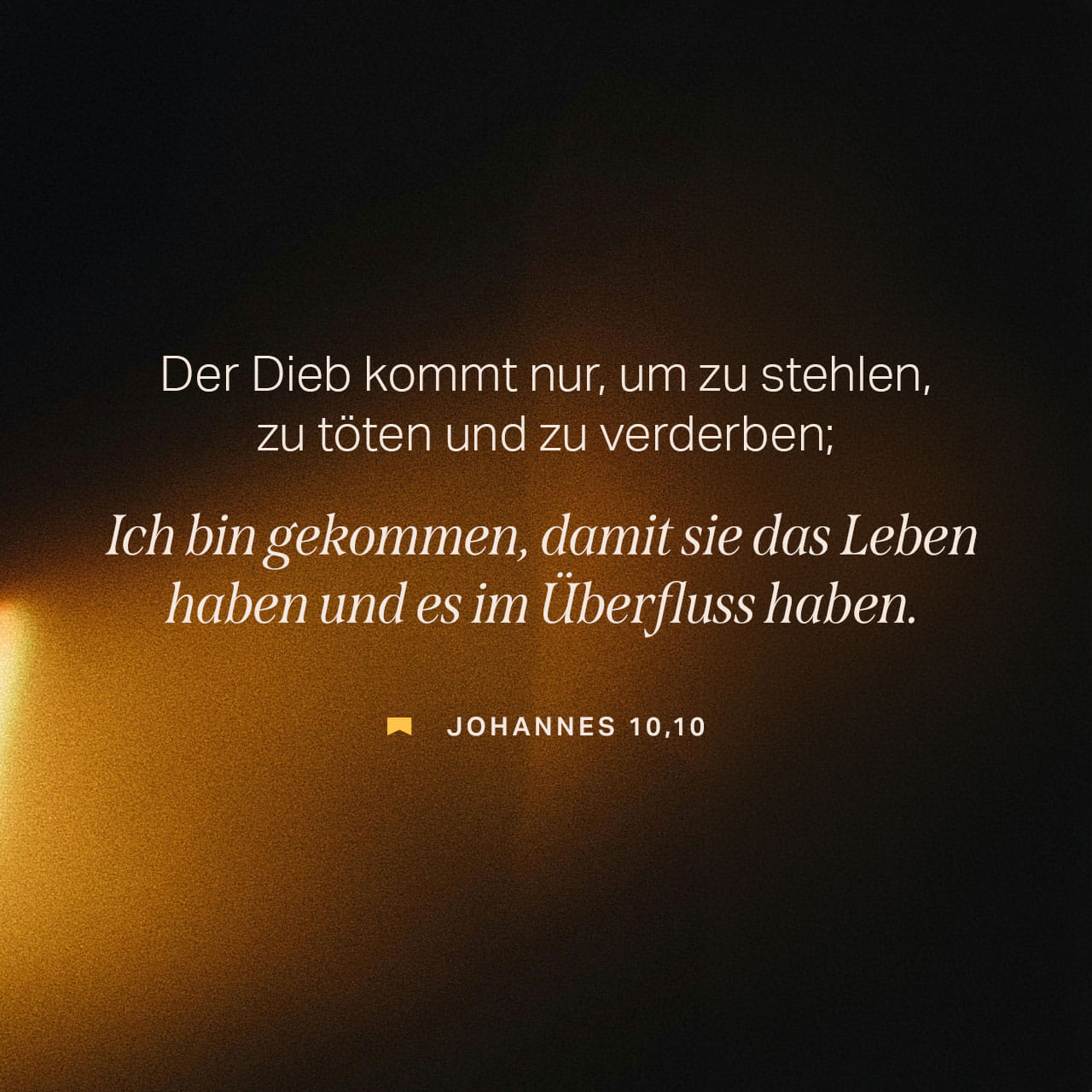 Johannes 10:10 Ein Dieb kommt nur, um ‹Schafe› zu stehlen und zu ...
