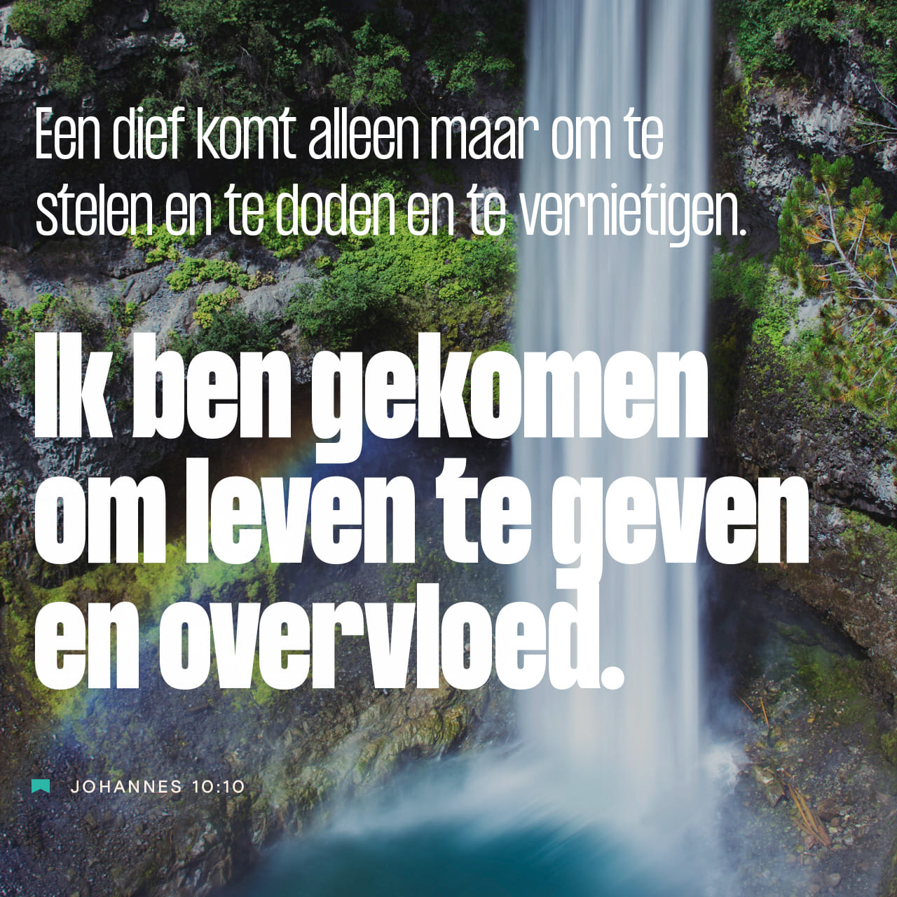 Het Evangelie naar Johannes 10:10 De dief komt alleen om te stelen, te doden en te vernietigen ...