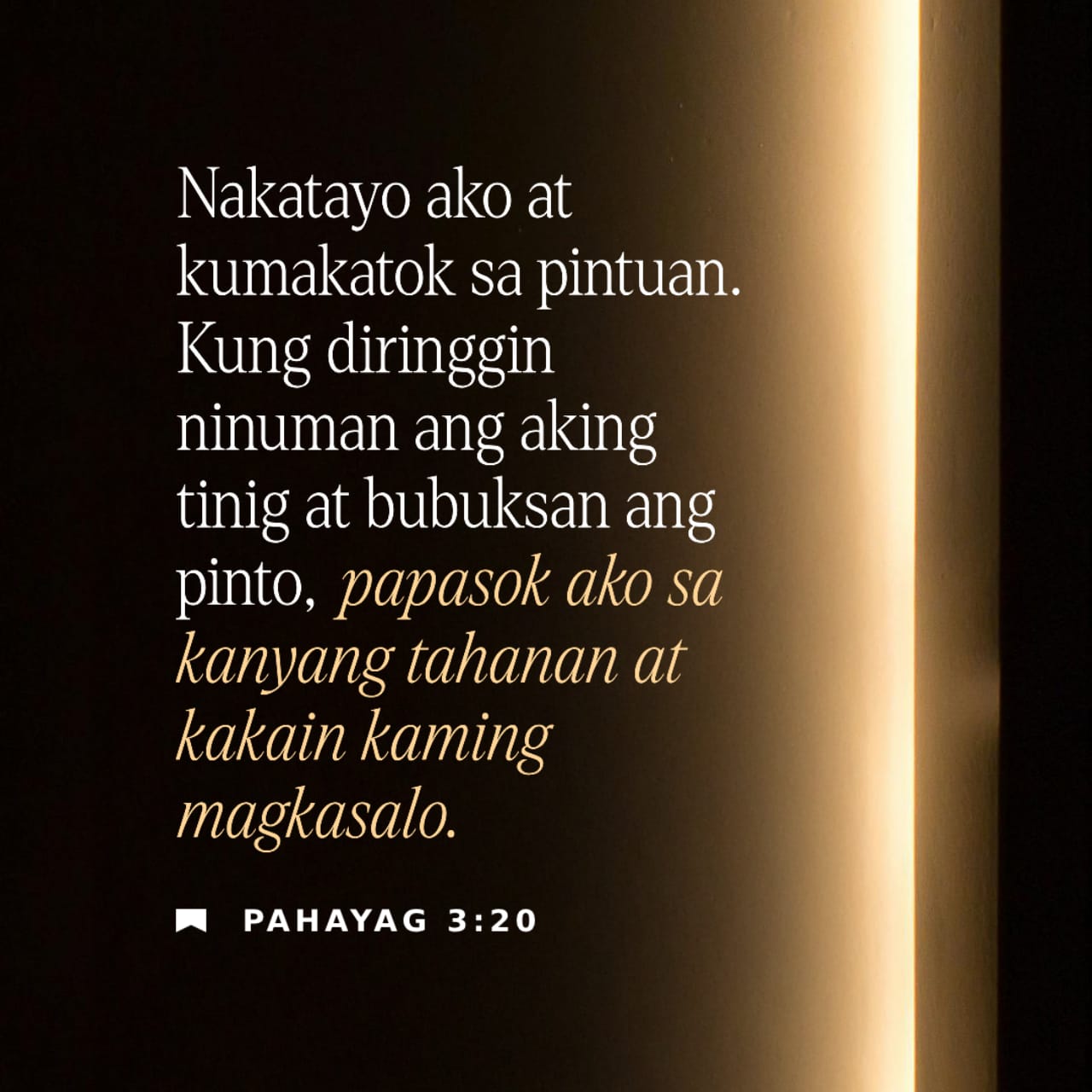 Apocalipsis 3:20-22 Narito ako'y nakatayo sa pintuan at tumutuktok ...