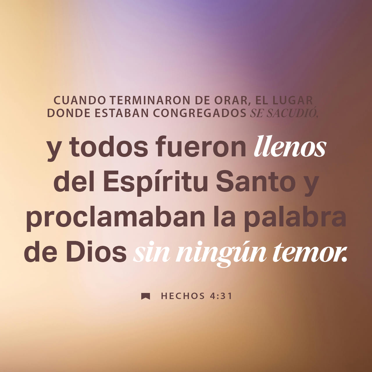 HECHOS 4:31 (RVR1960) - Cuando hubieron orado, el lugar en | YouVersion