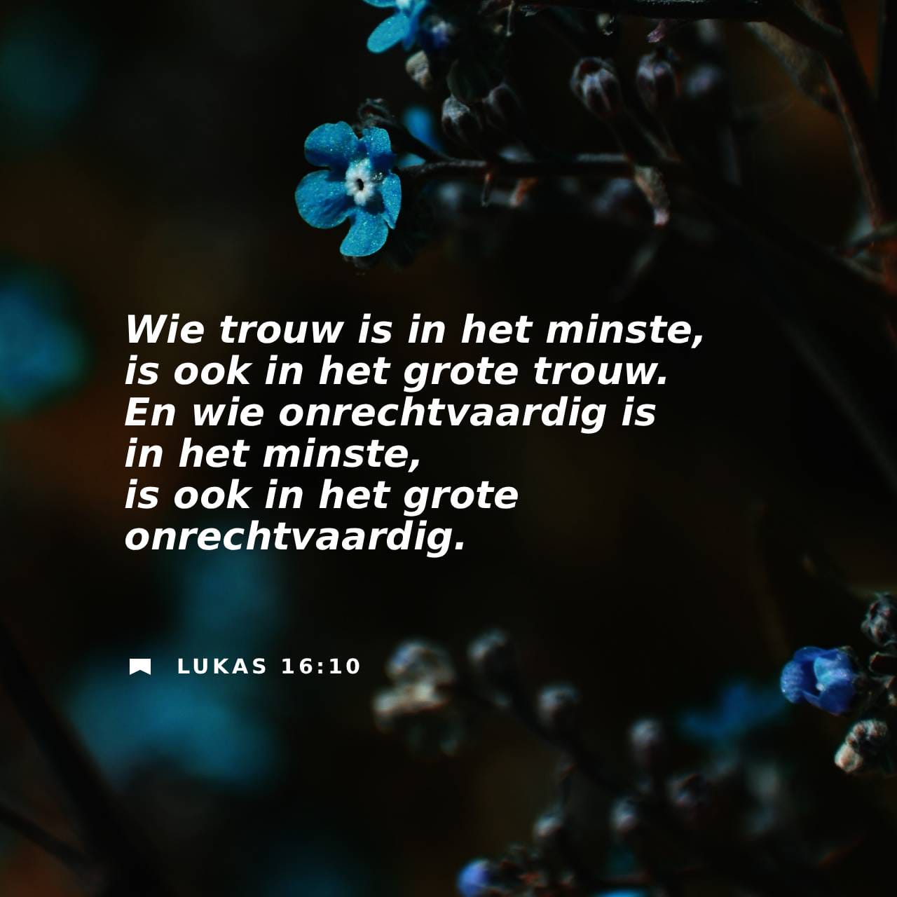 Het Evangelie naar Lukas 16:10 “Wie in weinig betrouwbaar is, is ook in ...