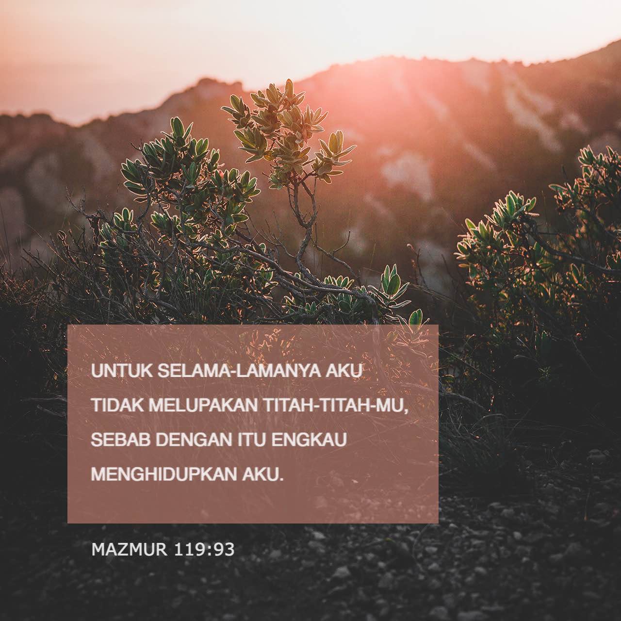 Mazmur 119:92-93 Sekiranya Taurat-Mu tidak menjadi kegemaranku, maka aku telah binasa dalam ...