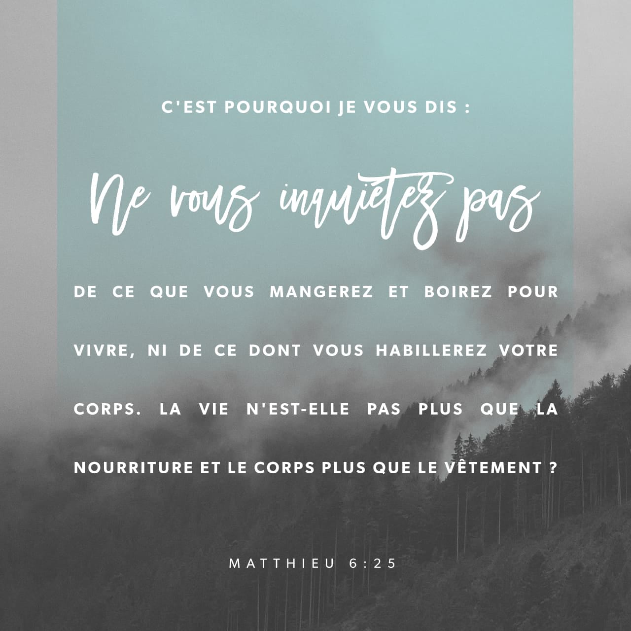 Verset du jour - Matthieu 6:25-32 | The Bible App | Bible.com