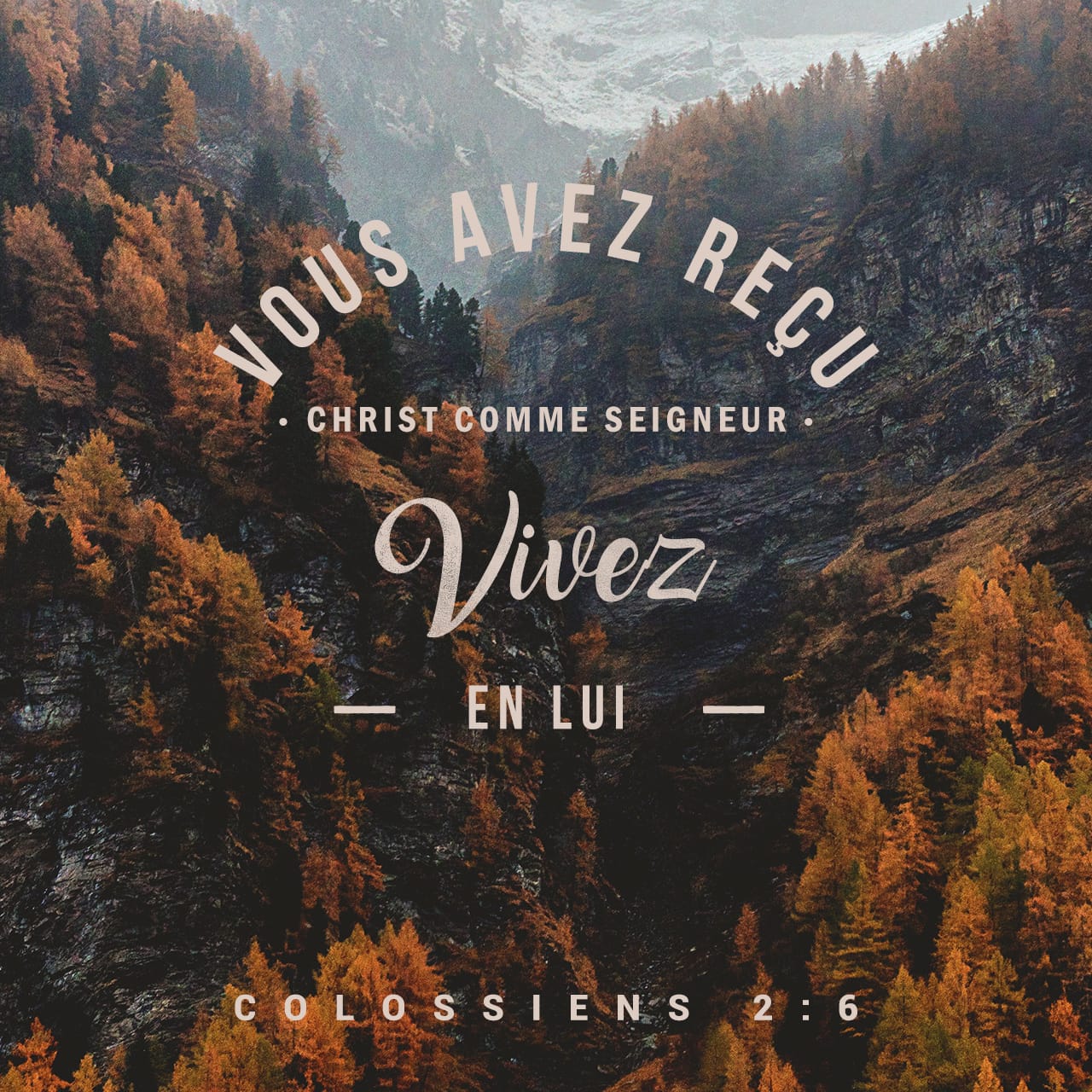 Colossiens 2:6-7 Ainsi donc, comme vous avez reçu le Seigneur Jésus ...