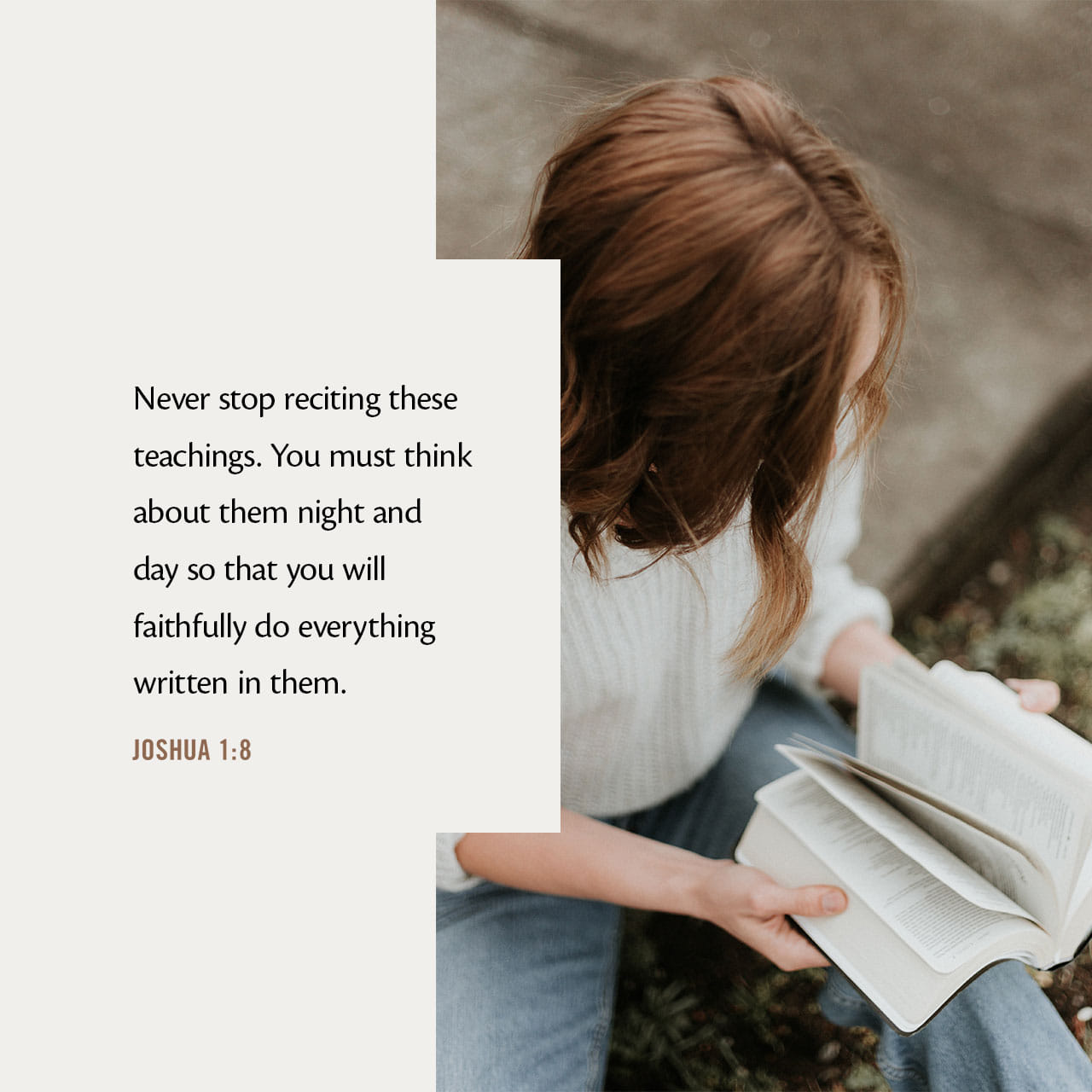 Joshua 1:8 This Book of the Law shall not depart from your mouth, but ...