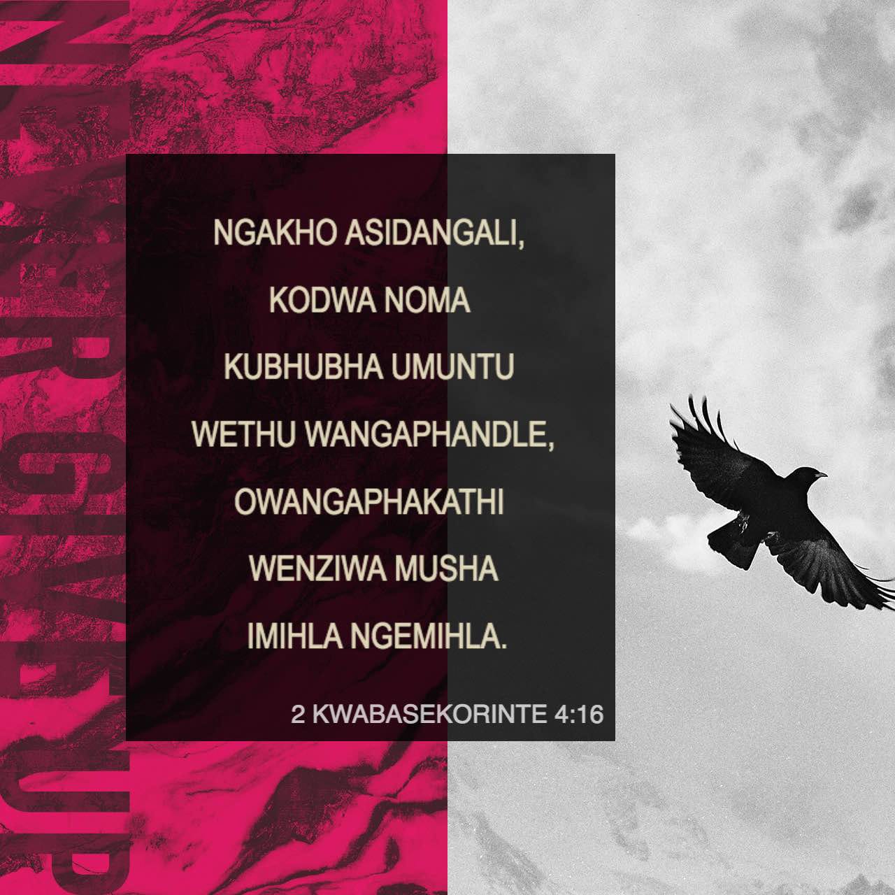 2 kwabaseKorinte 4:16-18 (ZUL59) - Ngakho asidangali, kodwa noma kubhu ...