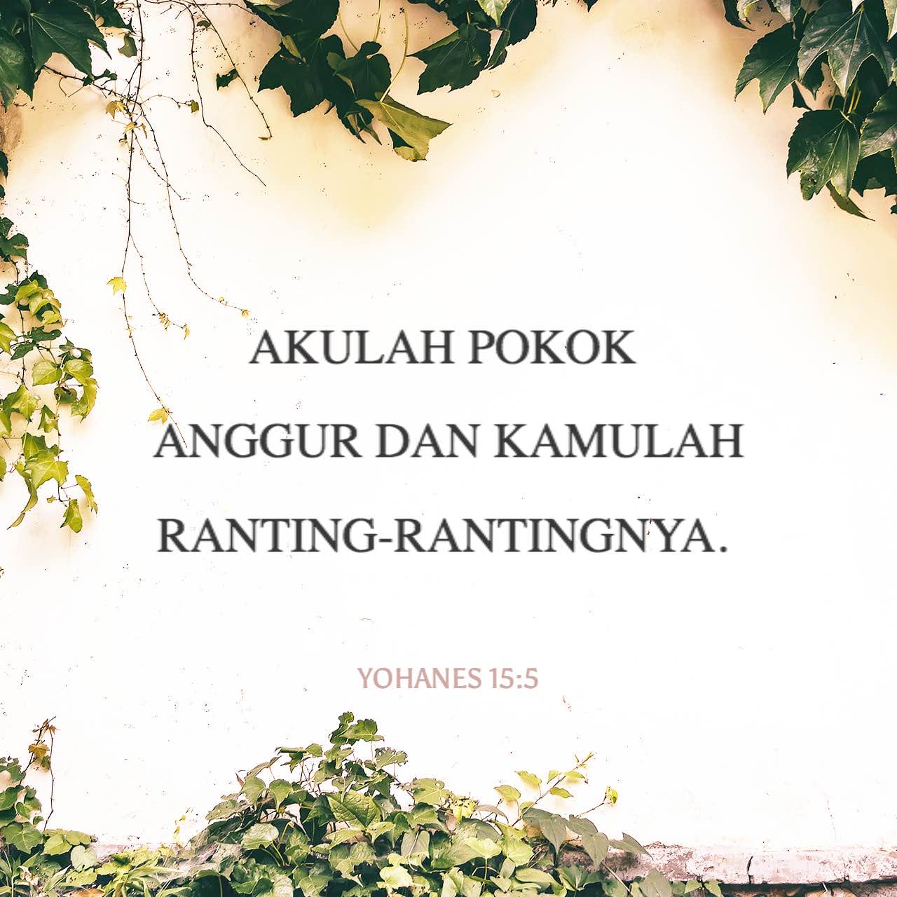 Yohanes 15:5 Akulah pokok anggur dan kamulah ranting-rantingnya ...