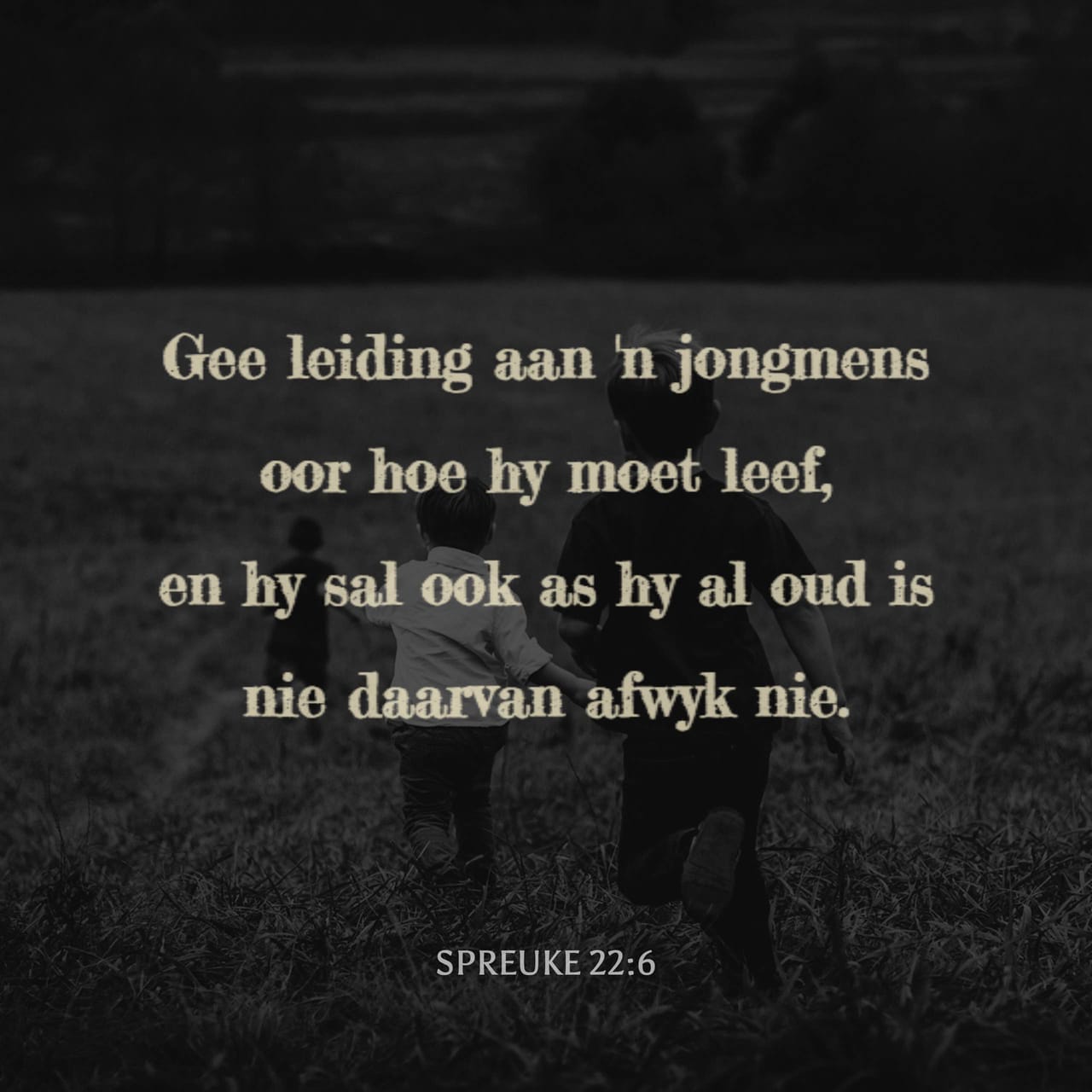 SPREUKE 22:6 Leer ’n jongmens om die regte pad te kies, en wanneer hy ...