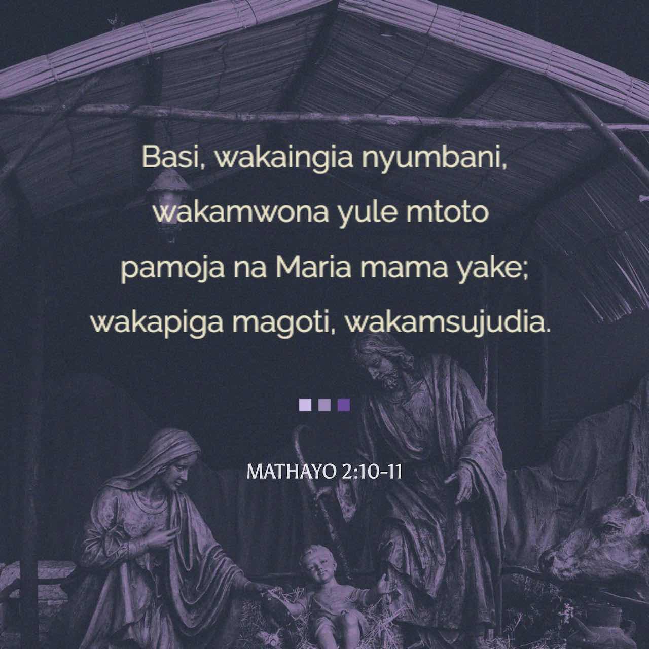 Mathayo 2:11 (BHN) - Basi, wakaingia nyumbani, wakamwona | YouVersion