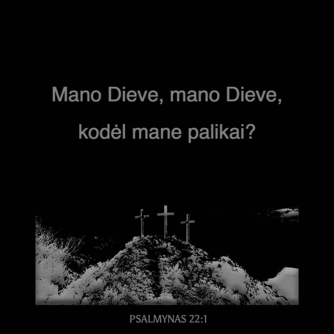 Psalmynas 22:3 Mano Dieve, šaukiuosi dieną, bet tu neatsakai, ir naktį ...