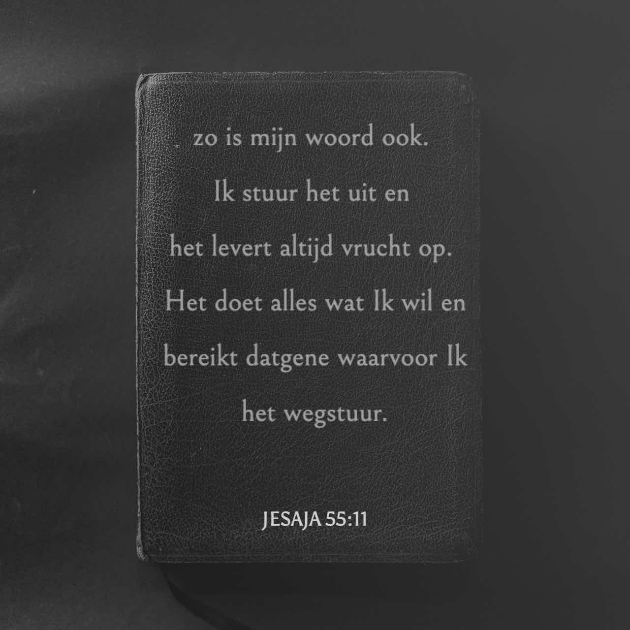 Jesaja 55:11 zo is mijn woord ook. Ik stuur het uit en het levert ...