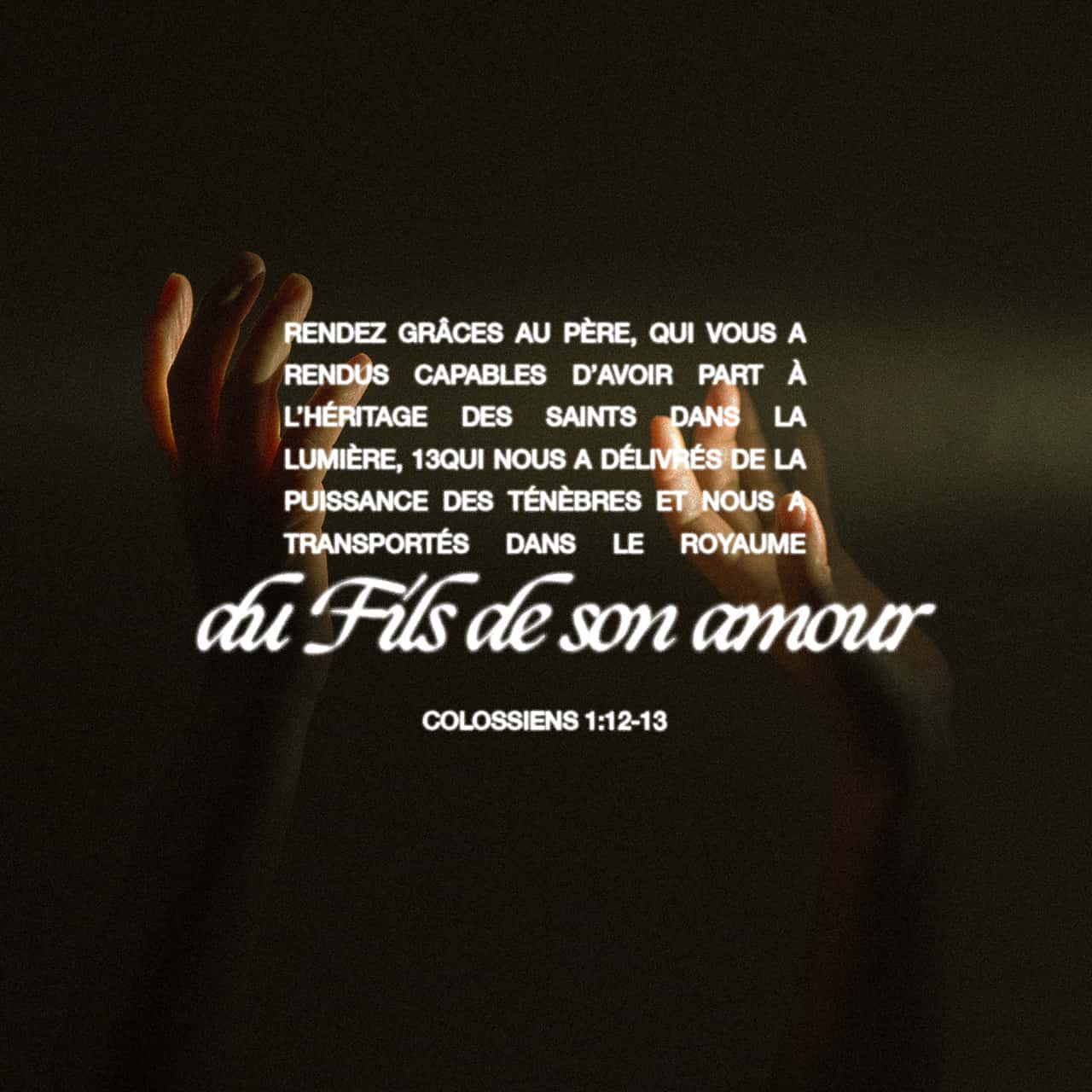 Colossiens 1:13-14 Il nous a arrachés au pouvoir de la nuit et il nous ...