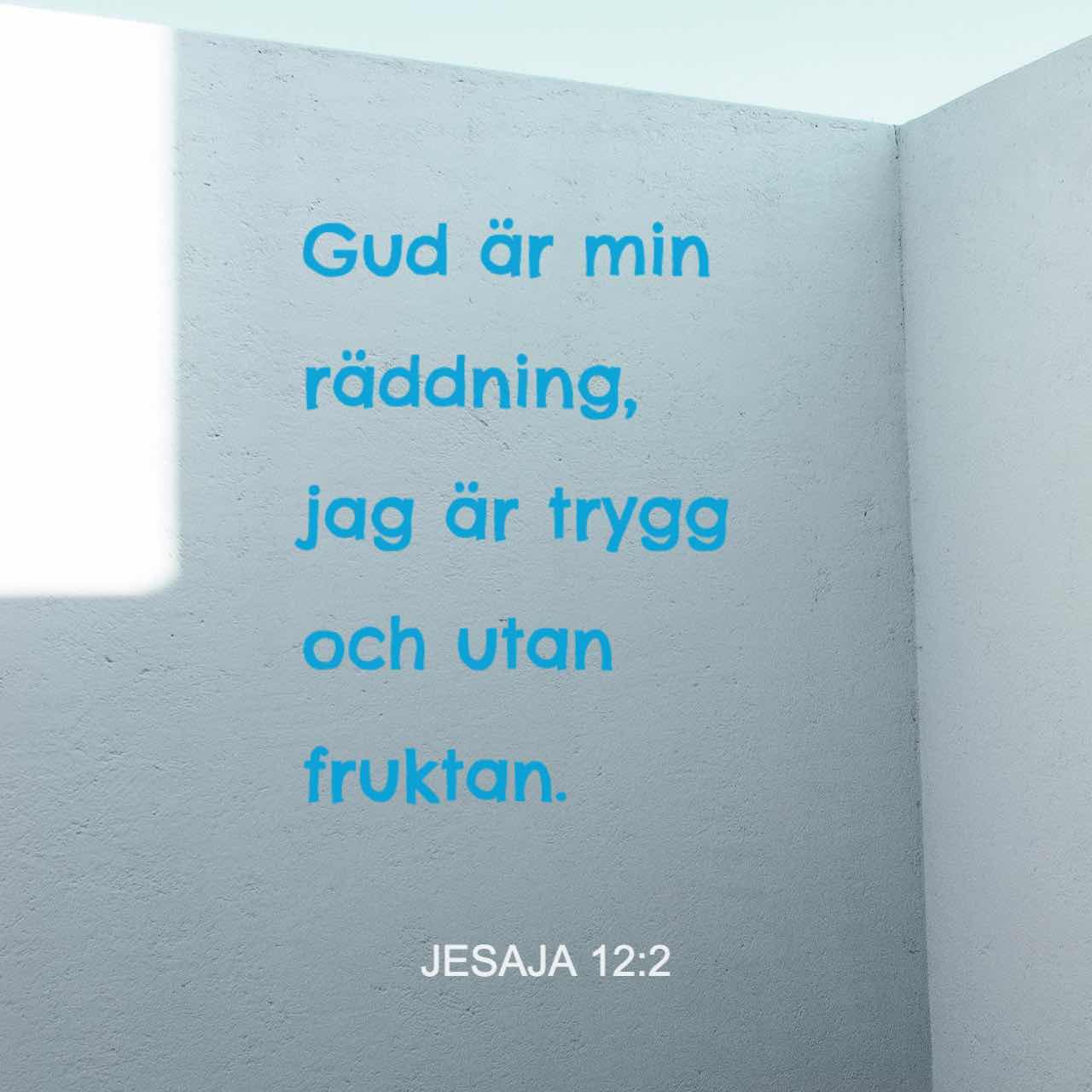 Jesaja 12:2 Se, Gud är min frälsning, jag är trygg och fruktar inte, ty ...