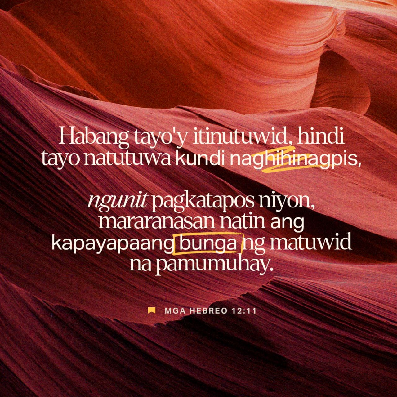 Mga Hebreo 12:11-29 (RTPV05) - Habang tayo'y itinutuwid, hindi tay ...