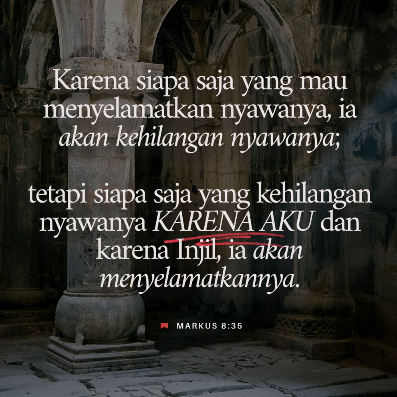 Markus 8:34-38 (TB) - Lalu Yesus memanggil orang banyak d | YouVersion