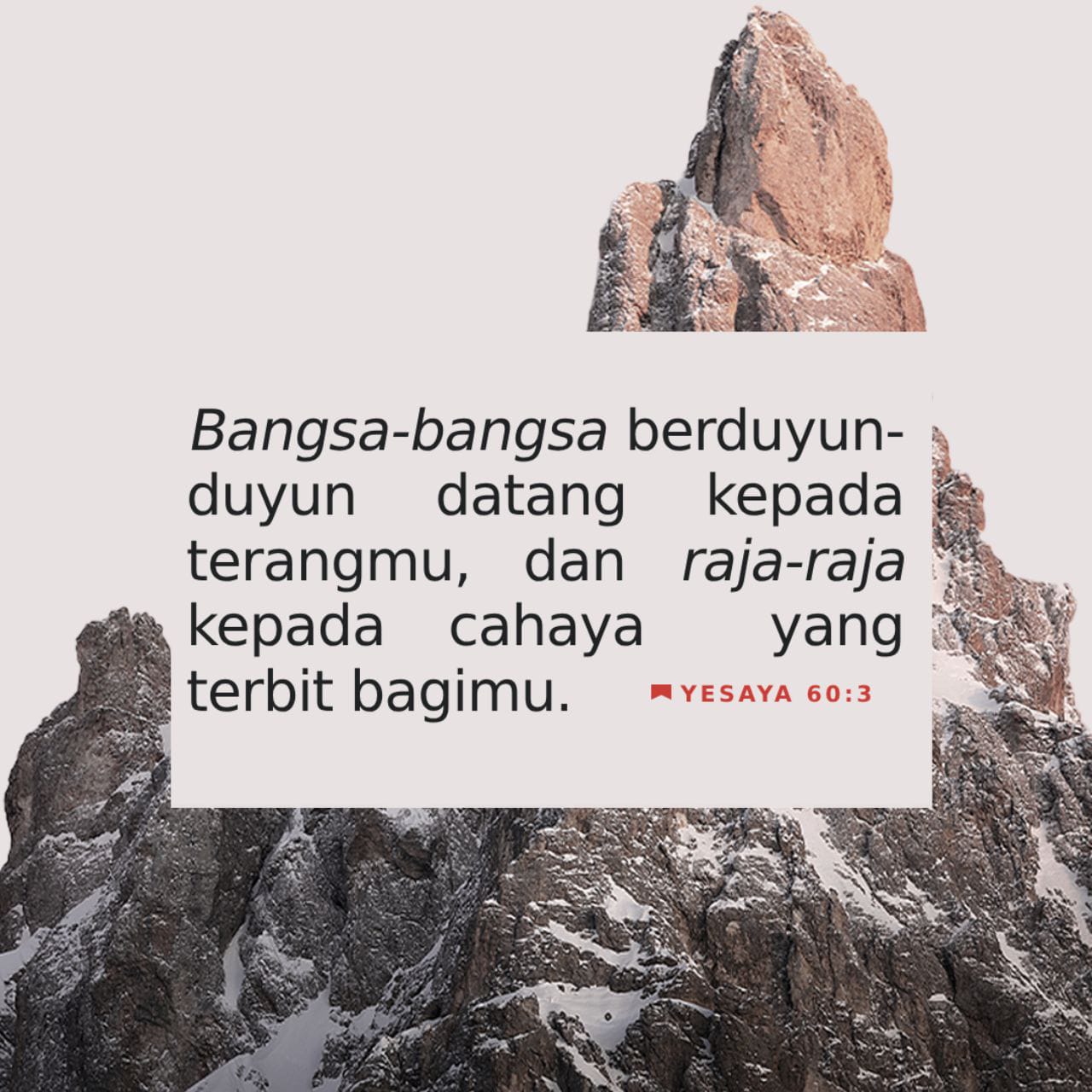 Yesaya 60:2-3 Sebab sesungguhnya, kegelapan menutupi bumi, dan ...