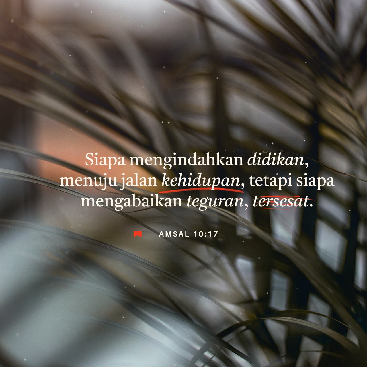 Amsal 10:17-18 (TB) - Siapa mengindahkan didikan, menuju | YouVersion