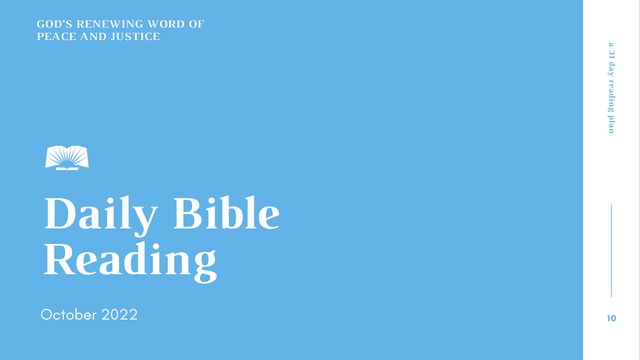 Daily Bible Reading – October 2022: God’s Renewing Word of Peace and Justice | Devotional ...